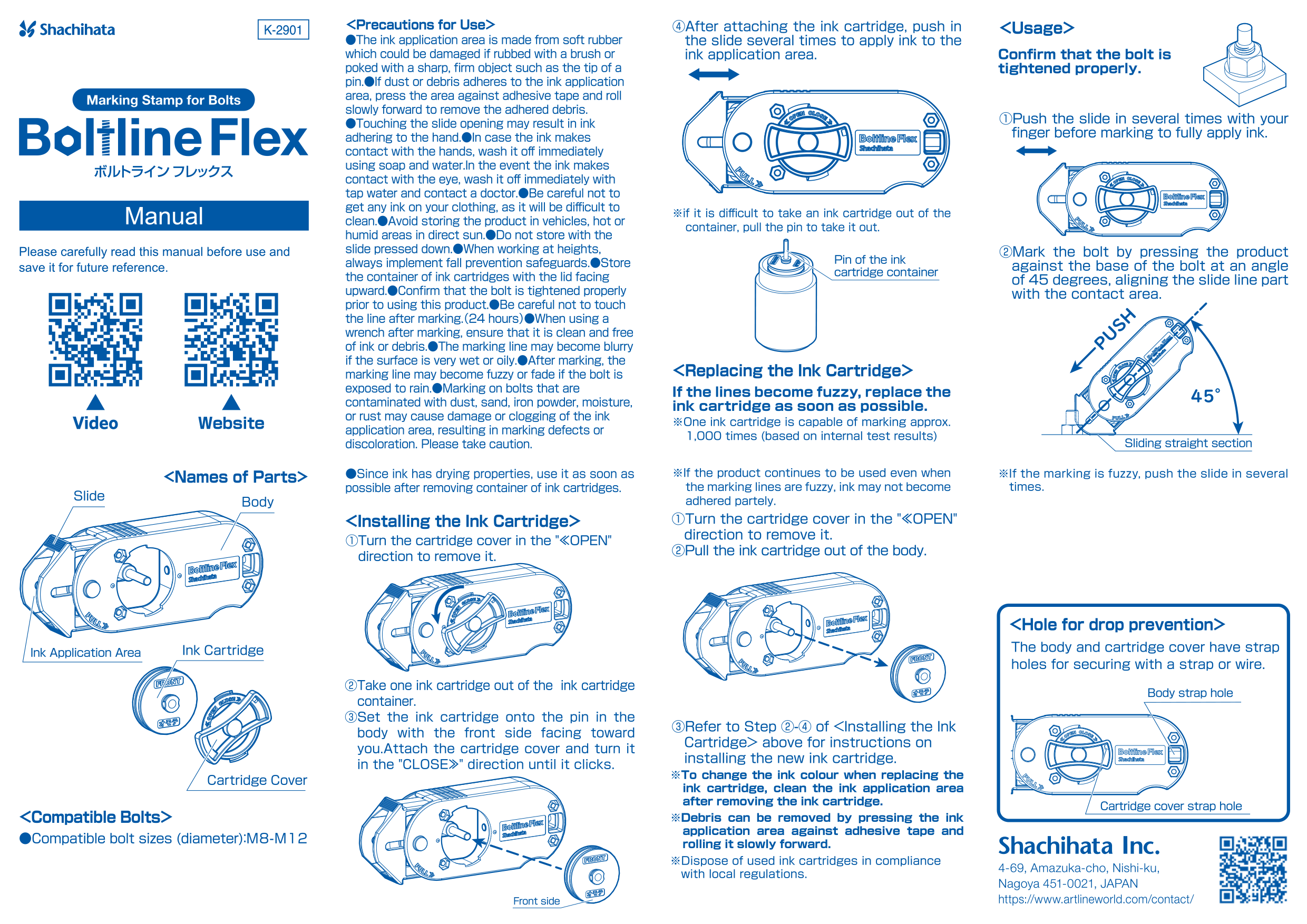 Marking Stamp for Bolts Boltline Flex | Shachihata